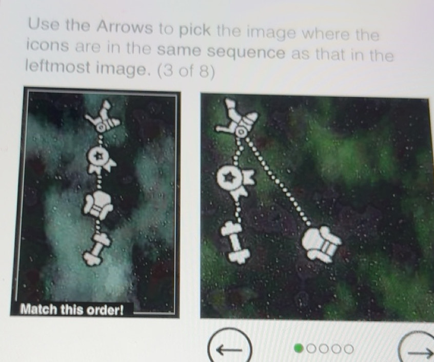 Solved: Use the Arrows to pick the image where the icons are in the ...