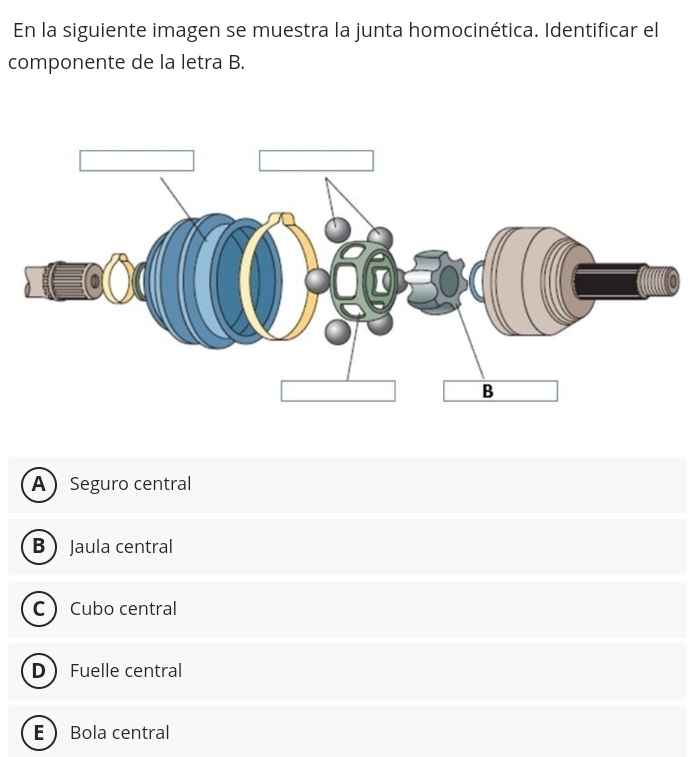 Resuelto:En la siguiente imagen se muestra la junta homocinética ...