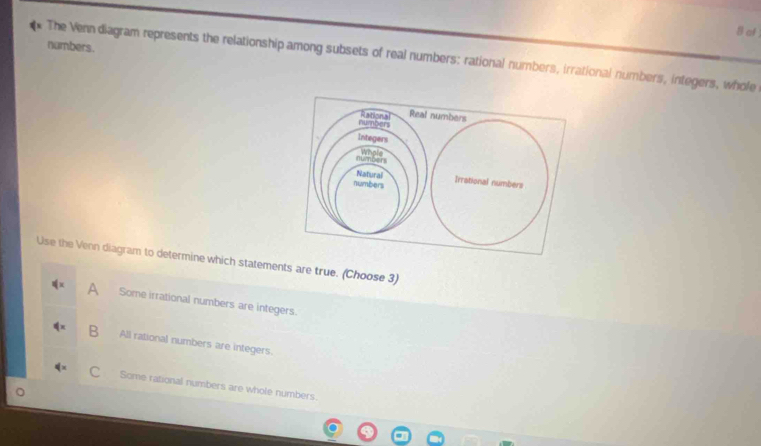 Solved: at numbers. The Venn diagram represents the relationship among ...