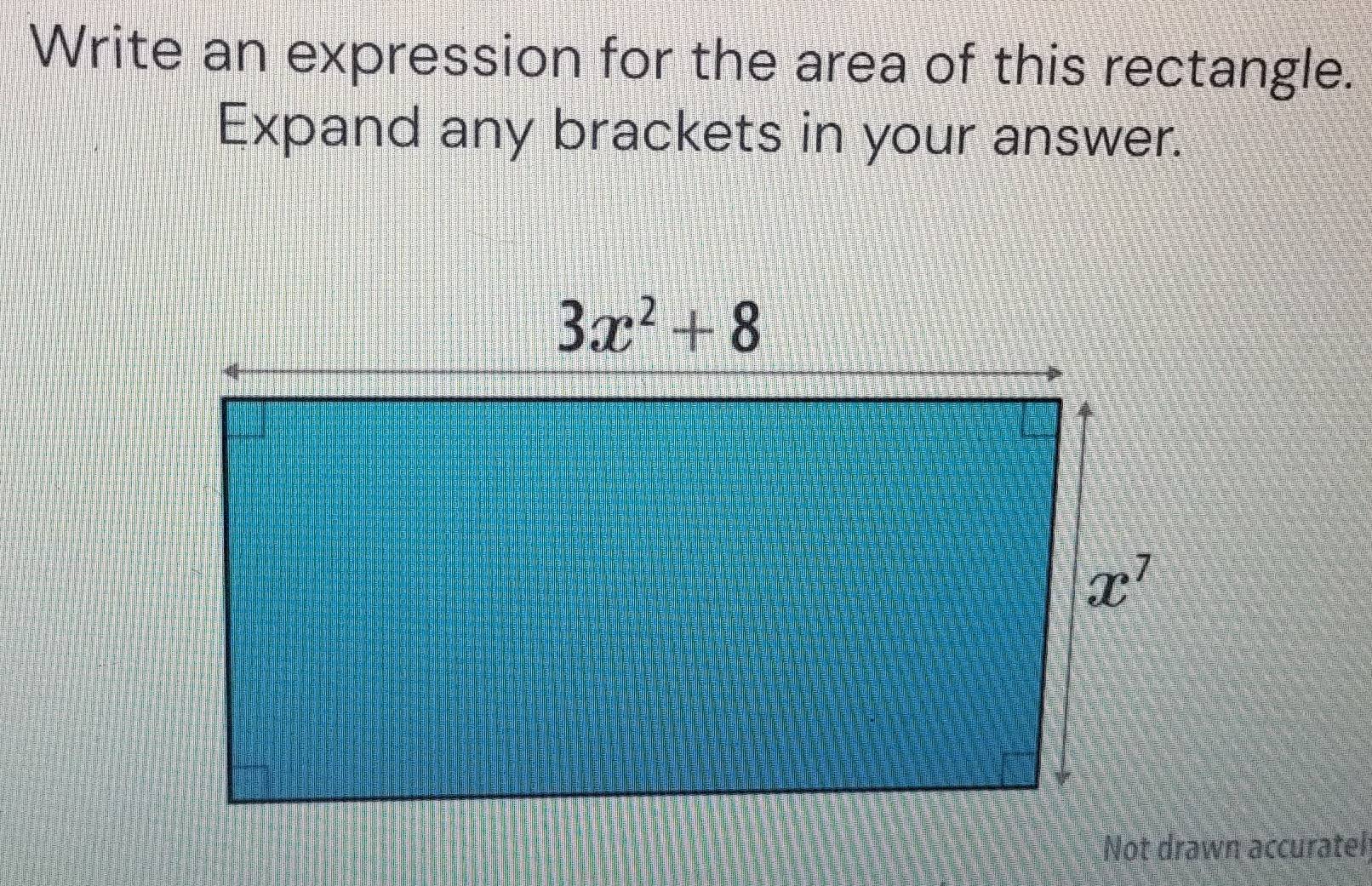 Solved: Write an expression for the area of this rectangle. Expand any ...