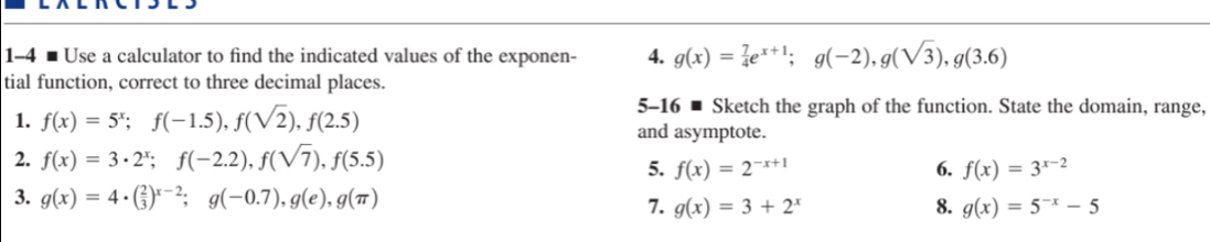 Resuelto:1-4 Use a calculator to find the indicated values of the ...