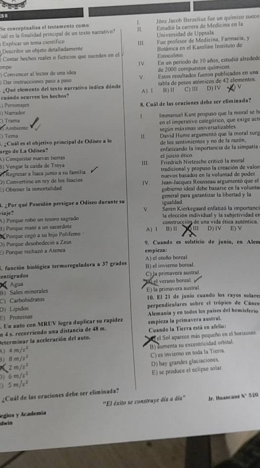 Resuelto:Se conceptualiza el testamento como: I Jöns Jacob Berzelius ...