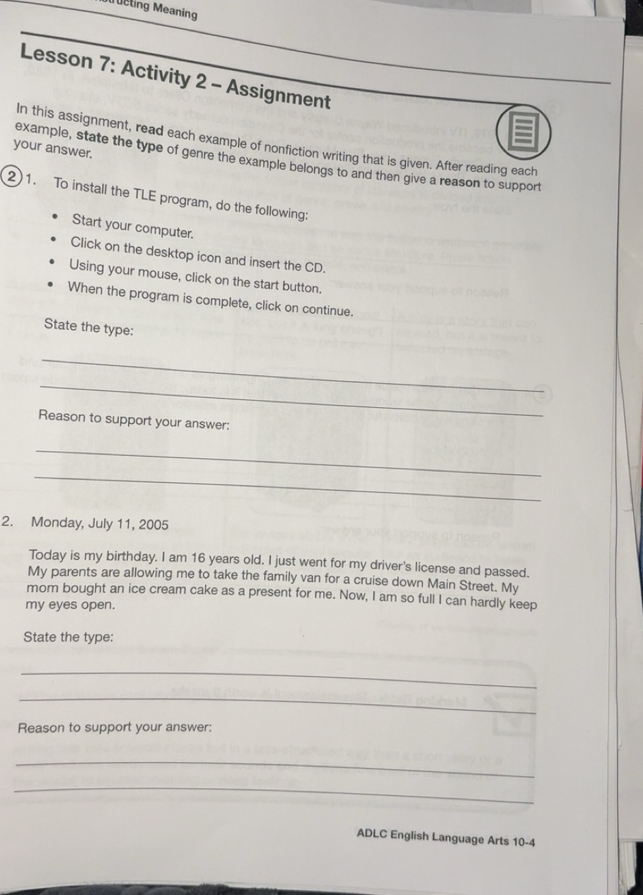 Solved: Mcting Meaning Lesson 7: Activity 2 - Assignment In this ...