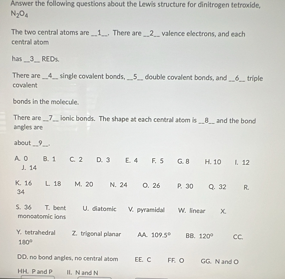 Solved: Answer the following questions about the Lewis structure for ...