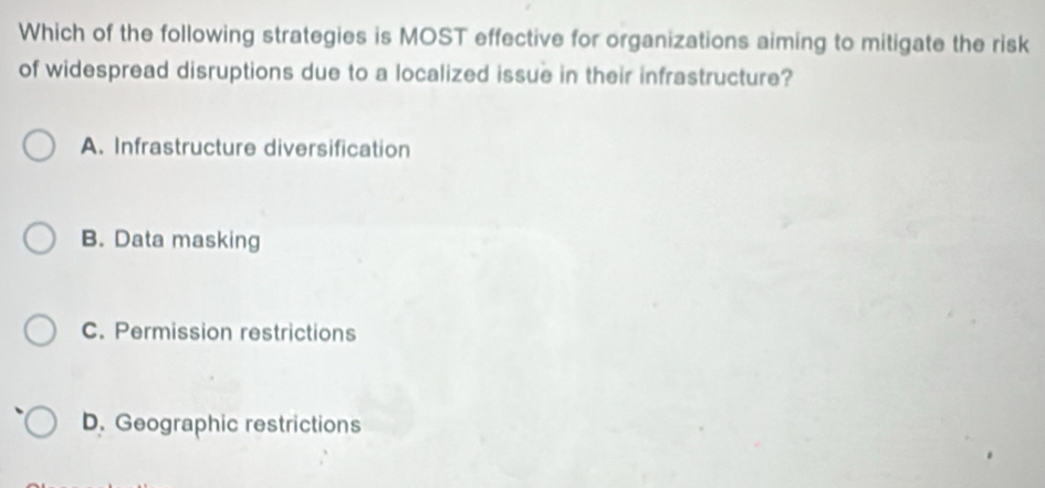 Solved: Which of the following strategies is MOST effective for ...