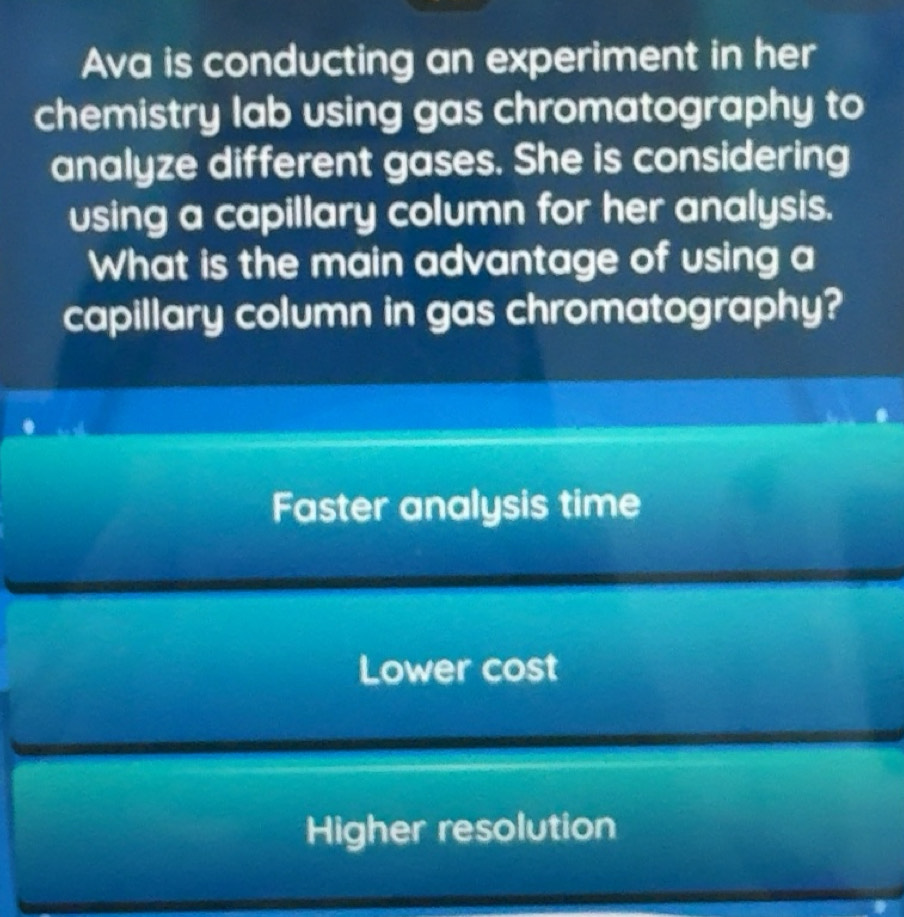 Selesai:Ava is conducting an experiment in her chemistry lab using gas ...