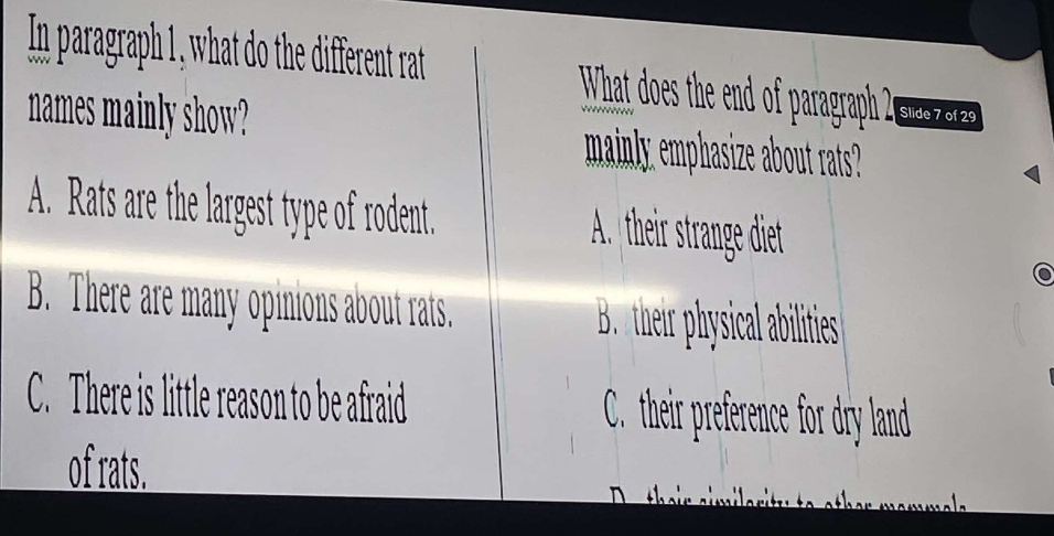 Solved: In paragraph 1, hat do the different rat Slide 7 of 29 names ...