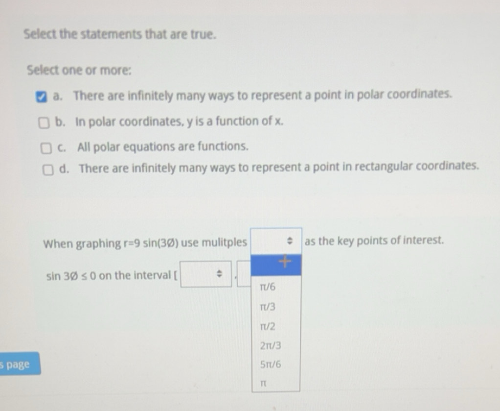 Solved: Select the statements that are true. Select one or more: a ...