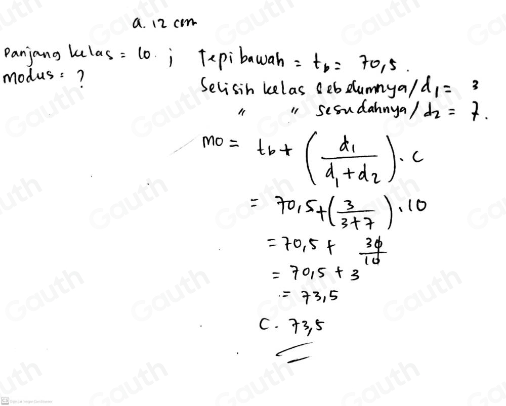 Telah dijawab:Nilai Matematika 40 siswa disajikan dalam tabel berikut ...