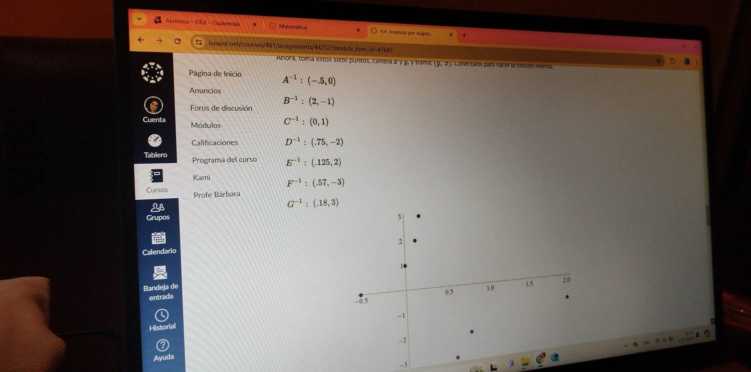 Solved: Alumnos - ISEA - Guatemala Matemática 4.4- Inversos por mapeo ...