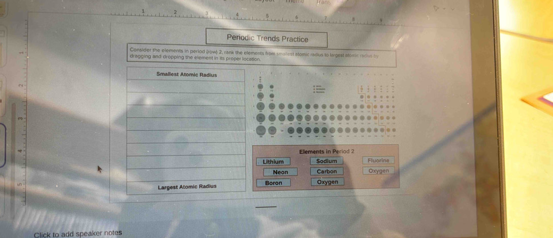 Solved: Periodic Trends Practice Consider the elements in period (row ...