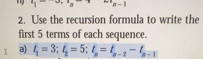 Solved: 1 x_1-upsilon , t_n^((sim Omega)n-1 2. Use the recursion ...