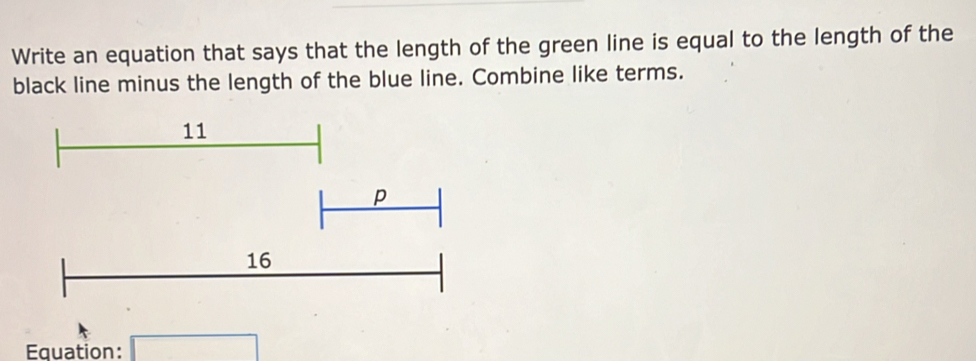 Solved: Write an equation that says that the length of the green line ...