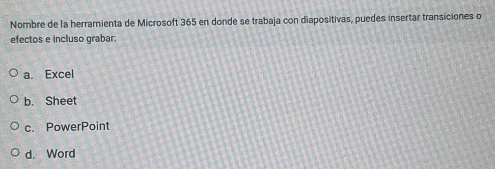 Resuelto:Nombre de la herramienta de Microsoft 365 en donde se trabaja ...