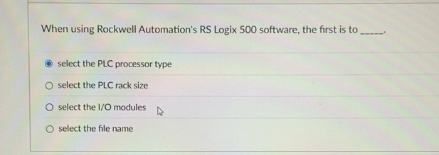 Solved: When using Rockwell Automation's RS Logix 500 software, the ...