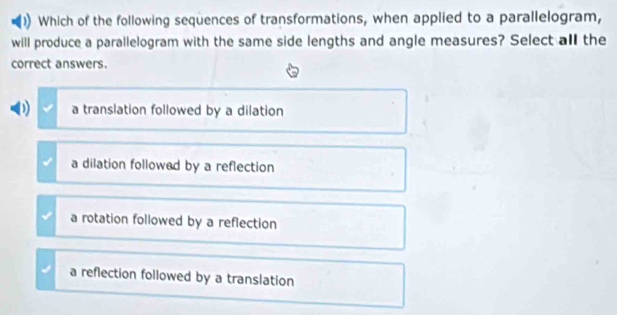 Solved: Which of the following sequences of transformations, when ...