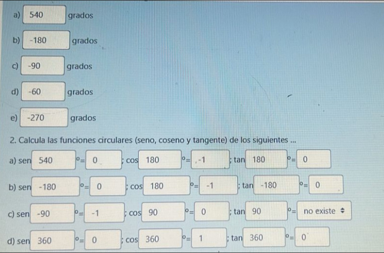 Resuelto:540 grados b) -180 grados c) -90 grados d) -60 grados e) -270 ...