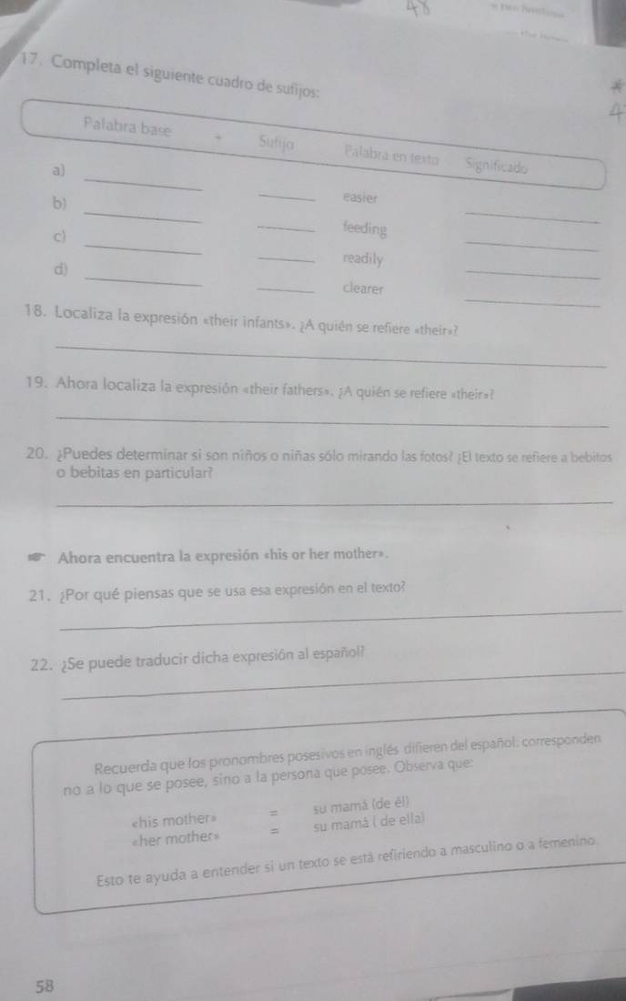 Resuelto:Completa el siguiente cuadro de sufijos: _ Palabra base Sufija ...