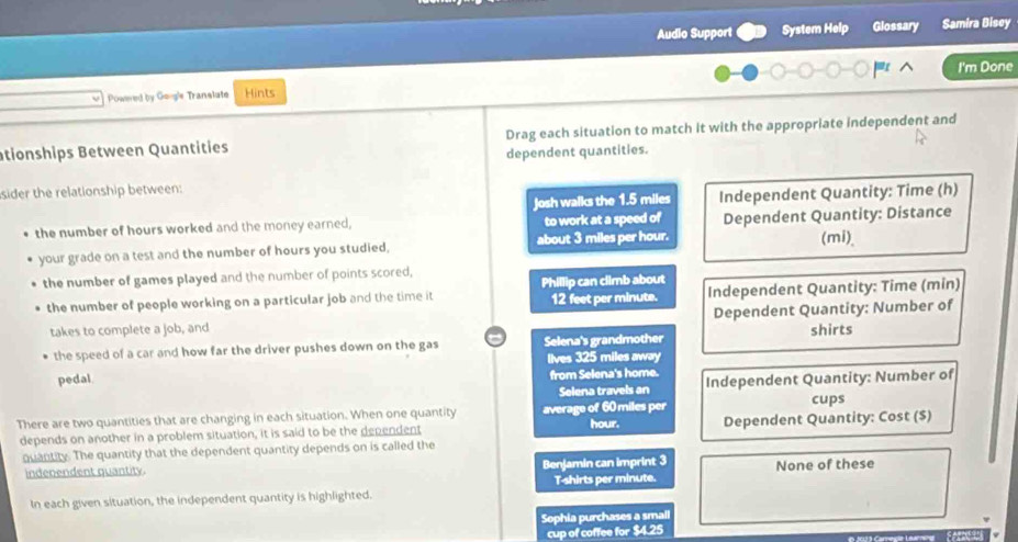 Solved: Audio Support System Help Glossary Samira Bisey I'm Done ...