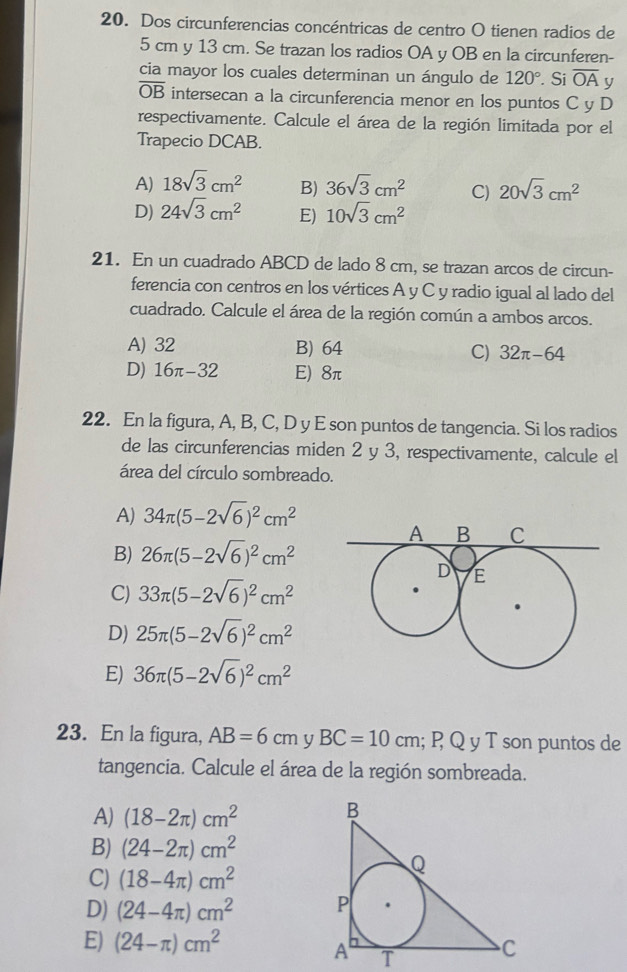 Resuelto:Dos circunferencias concéntricas de centro O tienen radios de ...
