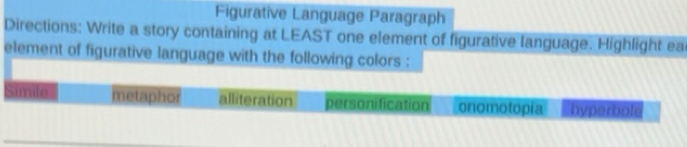 Solved: Figurative Language Paragraph Directions: Write a story ...