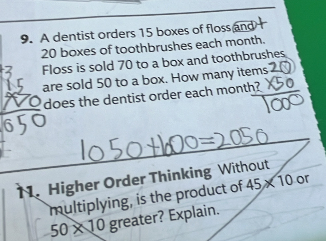 Solved: A dentist orders 15 boxes of floss and 20 boxes of toothbrushes ...