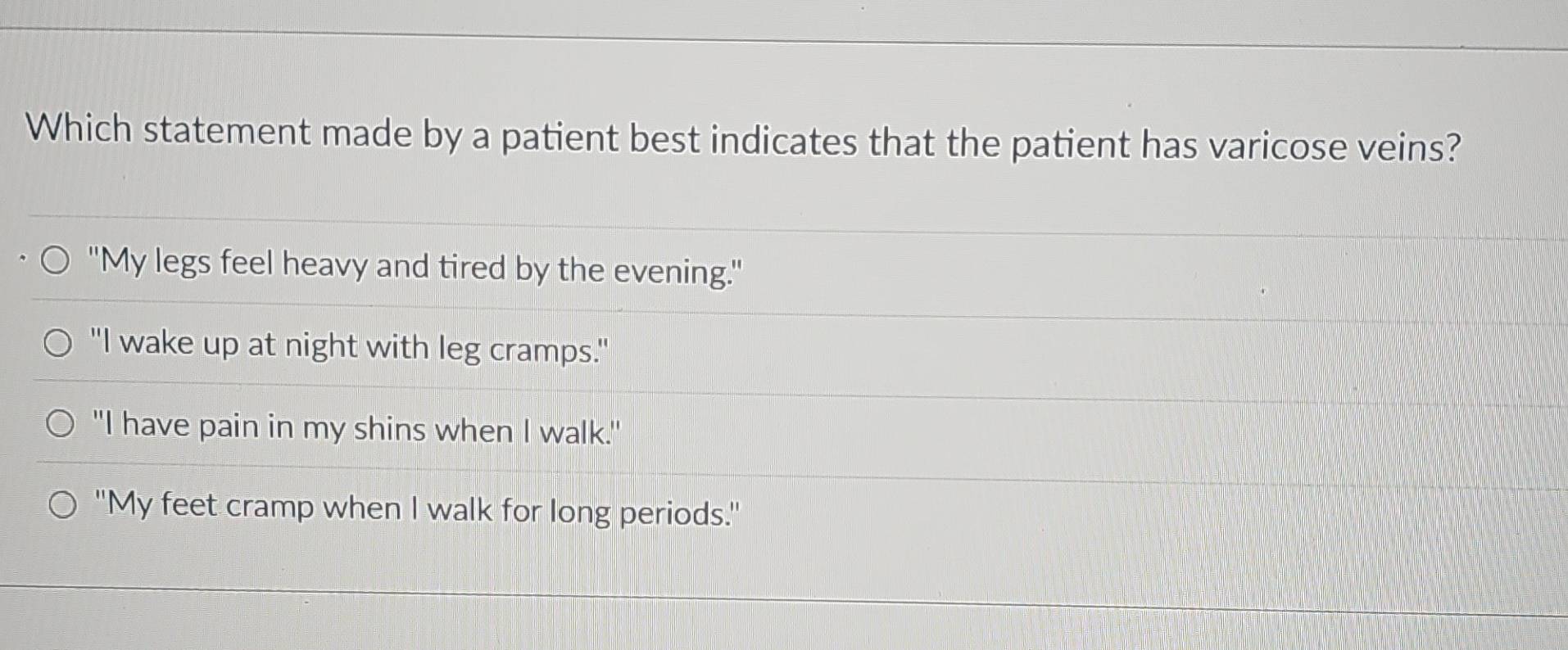 Solved: Which statement made by a patient best indicates that the ...