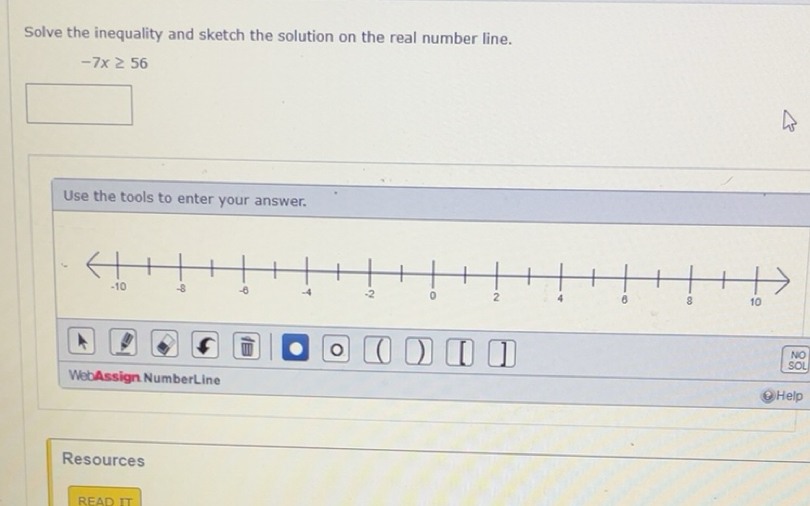 Solved: Solve the inequality and sketch the solution on the real number ...