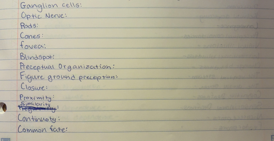 Solved: Ganglion cells: Optic Nerve: Bods; Cones: fovea: Blindspor ...