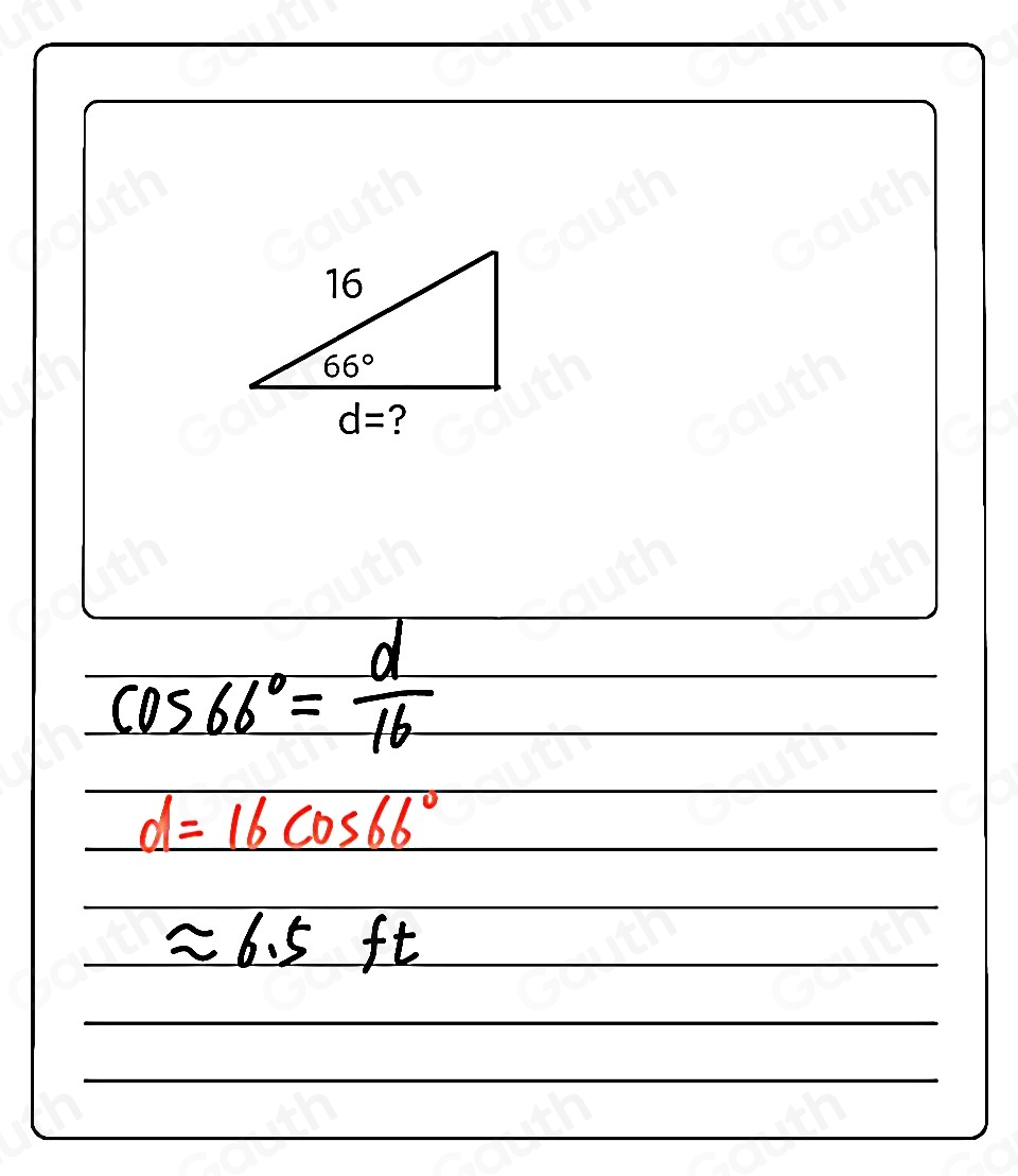 Solved: Rashaad leans a 16-foot ladder against a wall so that it forms ...