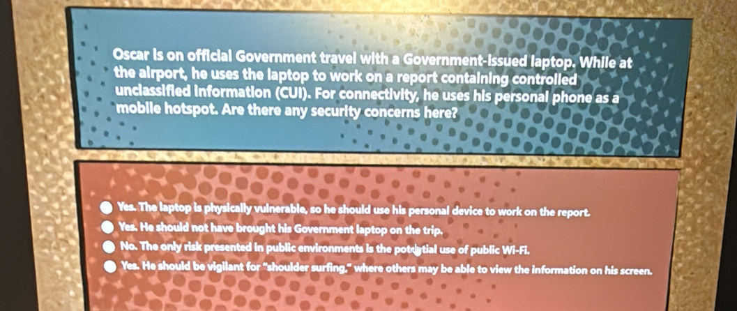 Solved: Oscar is on official Government travel with a Government-issued ...