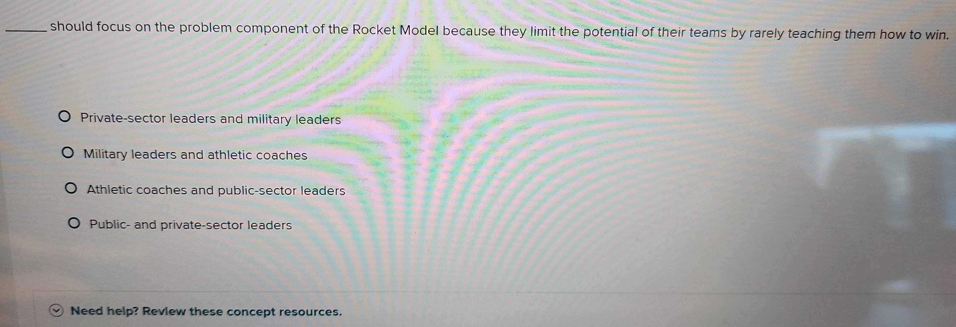 Solved: should focus on the problem component of the Rocket Model ...