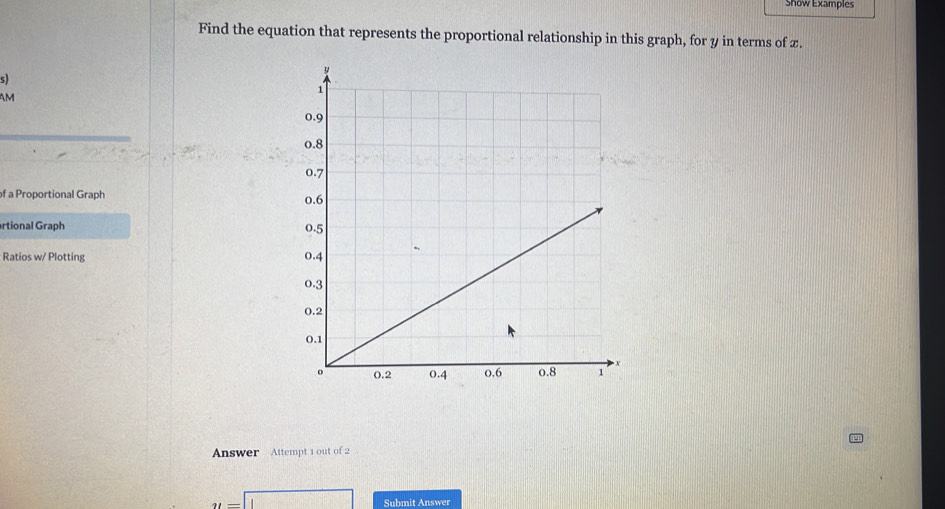 Solved: Show Examples Find the equation that represents the ...