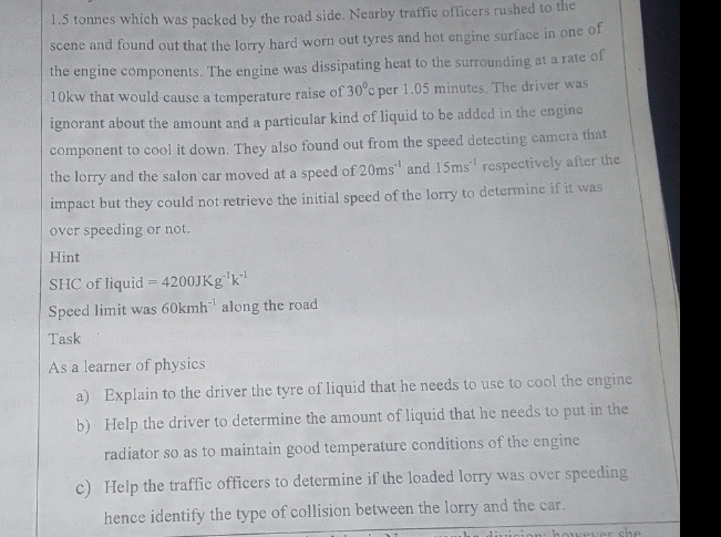 Résolu :1.5 tonnes which was packed by the road side. Nearby traffic ...