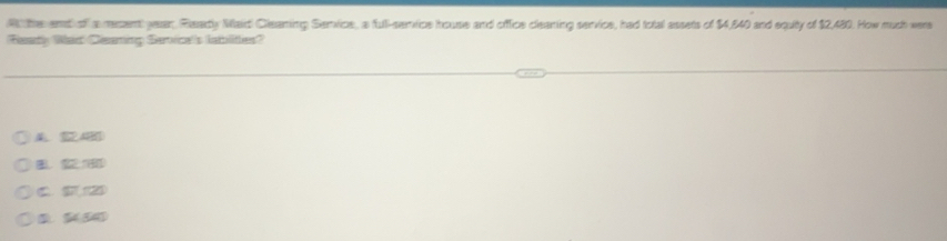 Solved: the and of a resent year, Rearly Maid Cleaming Senvice, a full ...