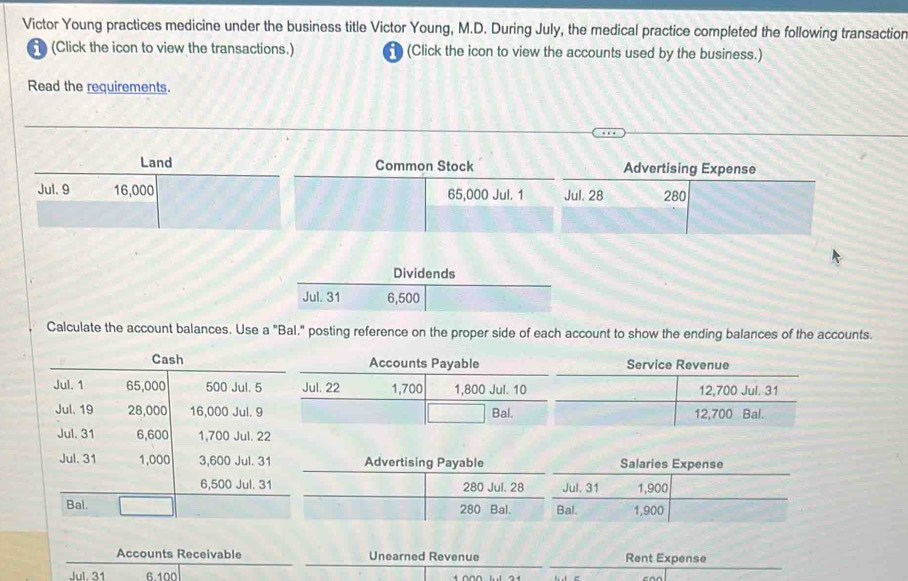 Solved: Victor Young practices medicine under the business title Victor ...