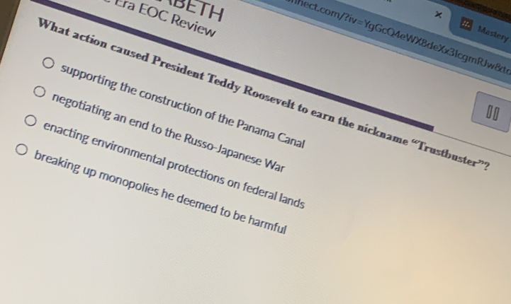 Solved: Era EOC Review × # Mastery ABETH hect.com/?iv ...