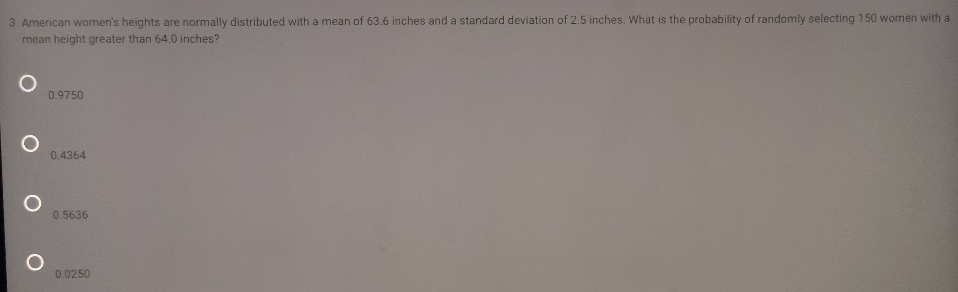 Solved: American women's heights are normally distributed with a mean ...