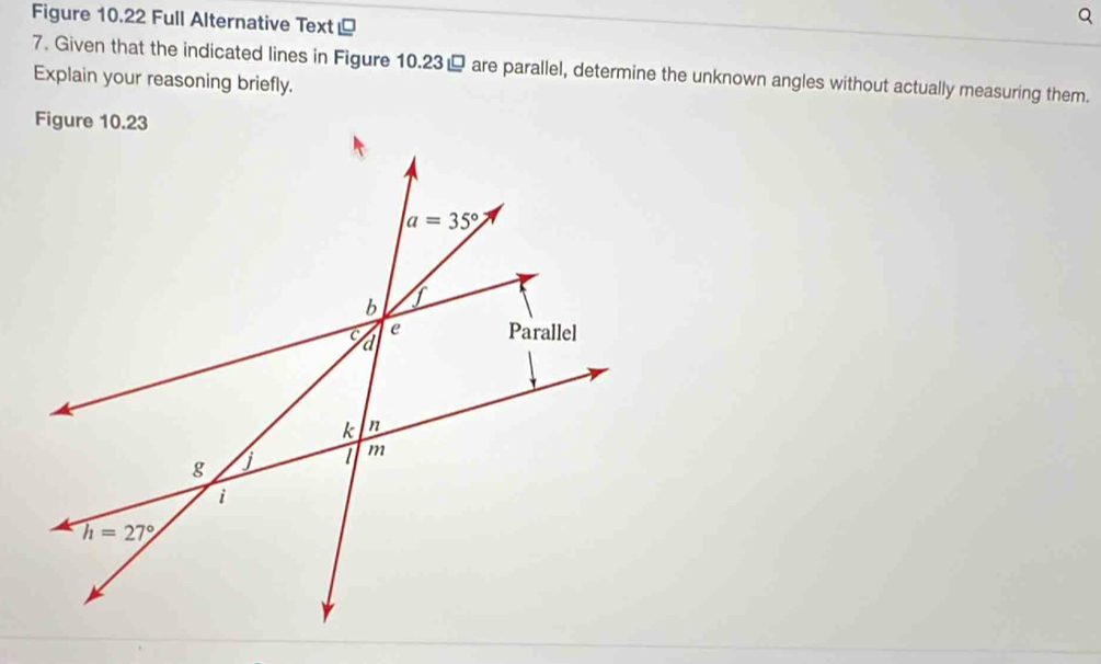 Solved: Figure 10.22 Full Alternative Text 7. Given that the indicated lines in Figure 10.23 are ...