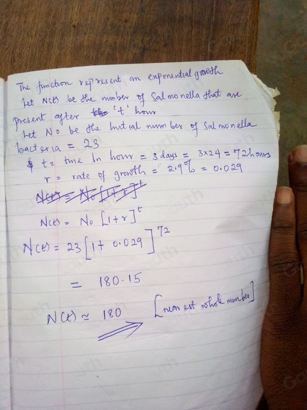 Solved: During the exponential growth phase of Salmonella Enerica ...