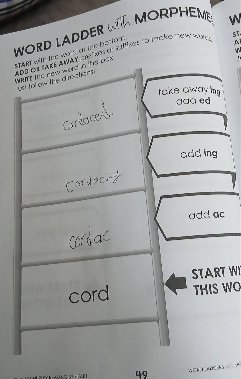 Solved: WORD LADDER with MORPHEMES W START with the word at the bottom ...
