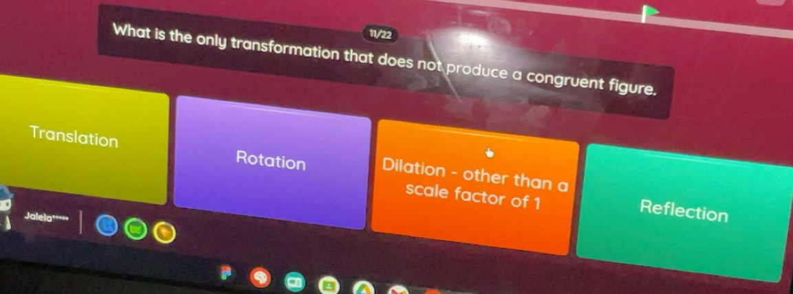 Solved: 11/22 What is the only transformation that does not produce a ...