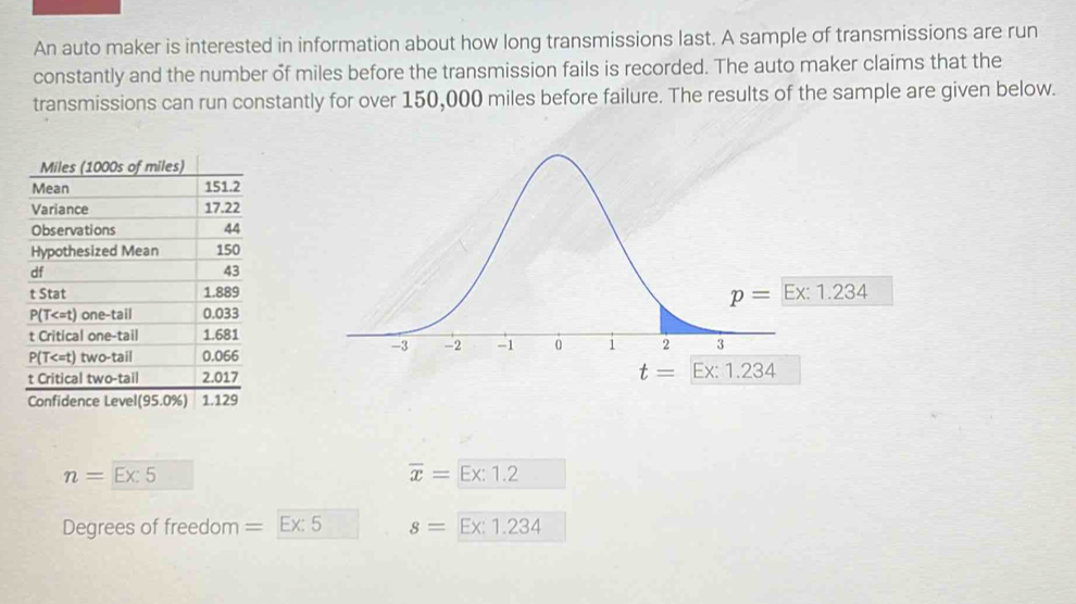 Solved: An auto maker is interested in information about how long ...