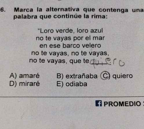 Resuelto:Marca la alternativa que contenga una palabra que continúe la ...