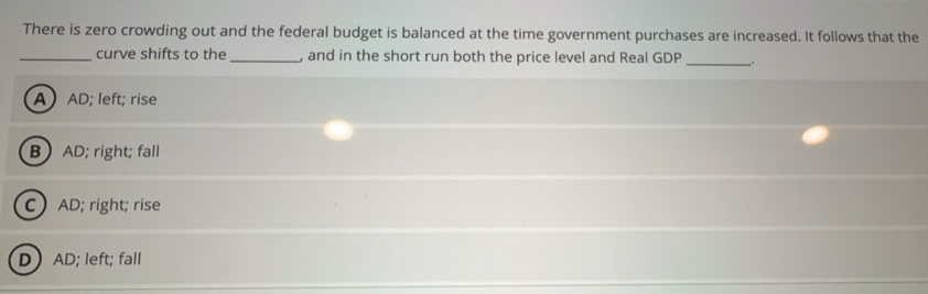 Resuelto:There is zero crowding out and the federal budget is balanced ...
