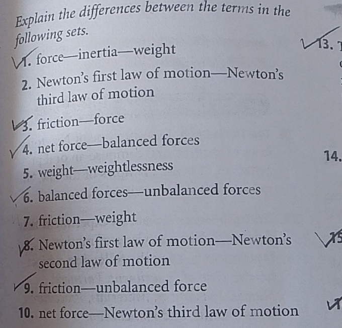 Solved: Explain the differences between the terms in the following sets ...