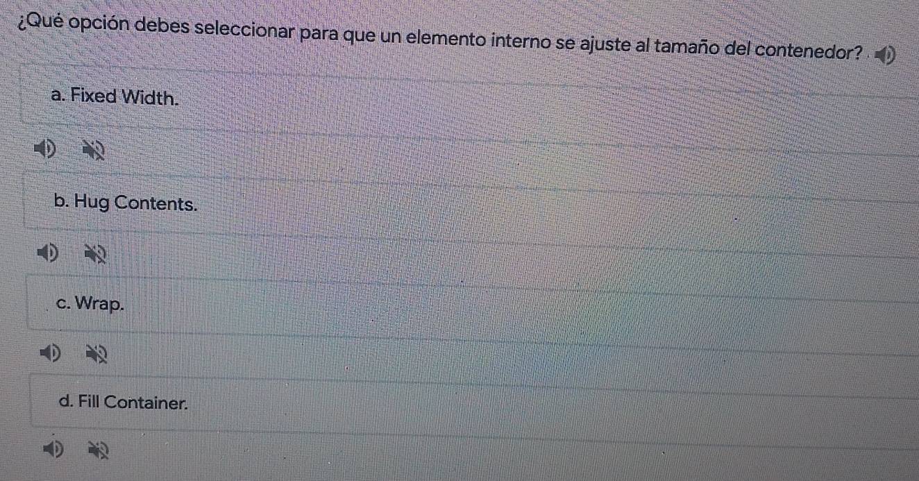 Resuelto:¿Qué opción debes seleccionar para que un elemento interno se ...