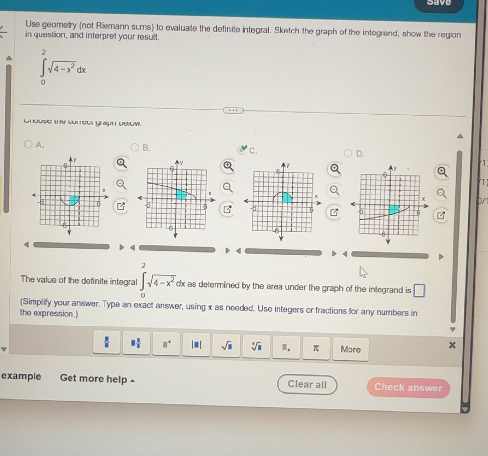 Solved: save Use geometry (not Riemann sums) to evaluate the definite ...