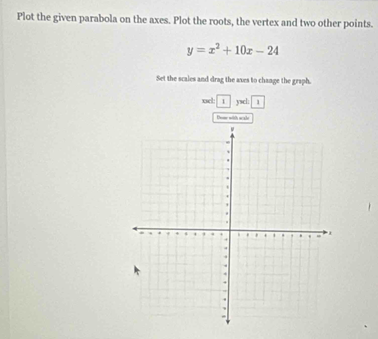 Solved: Plot the given parabola on the axes. Plot the roots, the vertex ...