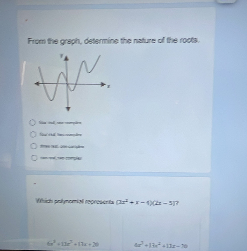 Solved: From the graph, determine the nature of the roots. fron resa ...